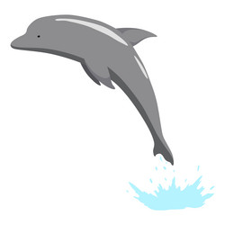 Dolphin jumping out of water animation Royalty Free Vector