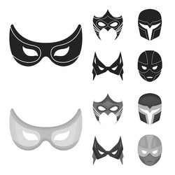 Mask on the head and eyes super hero set Vector Image