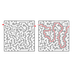 Worksheet maze labyrinth with entry and exit Vector Image