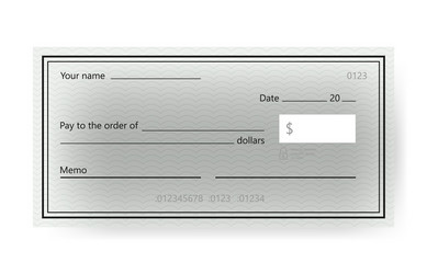 Blank check template banking Royalty Free Vector Image