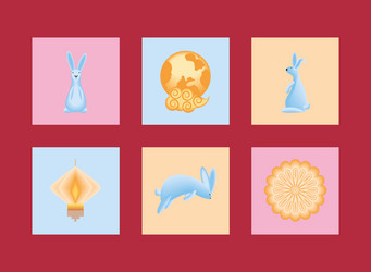 Chinese moon festival rabbit cartoon Royalty Free Vector