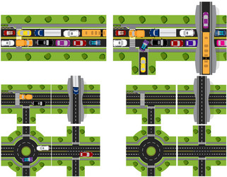 Road infographic a set of abstract junctions Vector Image