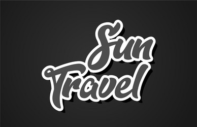 Sun black hand writing word text typography Vector Image