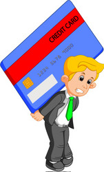 Man holding a credit card Royalty Free Vector Image