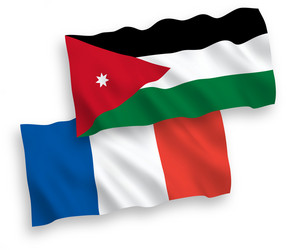 Germany and jordan flags for official meeting Vector Image