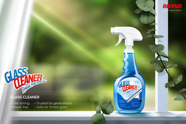 Modern glass cleaner ad banner Royalty Free Vector Image
