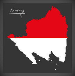 Lampung indonesia map with indonesian national Vector Image