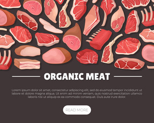 Meat products banner design with beef steak ham Vector Image