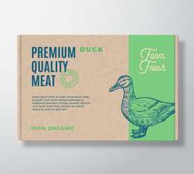 Organic duck meat poultry food packaging Vector Image