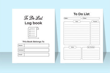 To do list logbook and task tracker task planner Vector Image