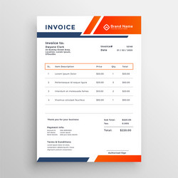 Quotation invoice template paper bill form Vector Image