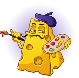 Waving cheese cartoon Royalty Free Vector Image