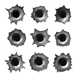 Bullet holes template Royalty Free Vector Image