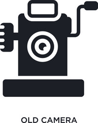 Outline old camera icon isolated black simple Vector Image