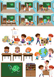 Student in classroom Royalty Free Vector Image