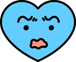 Blue heart emoticon icon Royalty Free Vector Image
