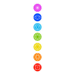 Chakra icons with respective colors names Vector Image