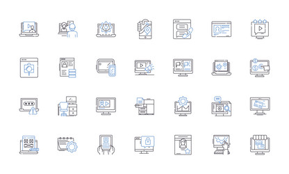 Maintenance line icons collection upkeep repair Vector Image