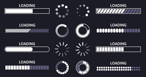 Progress bar set loading status bar web Royalty Free Vector