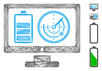 Remote battery monitoring icon Royalty Free Vector Image