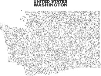 Dot stroke washington state map Royalty Free Vector Image