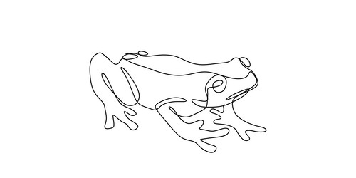 Frog line art drawing Royalty Free Vector Image