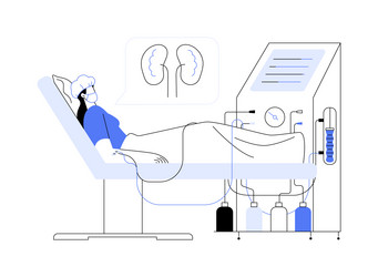 Cartoon Dialysis Patients In The Sand Head