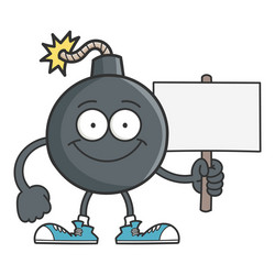 Happy smiling bomb cartoon character Royalty Free Vector
