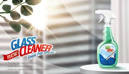 Modern glass cleaner ad banner Royalty Free Vector Image