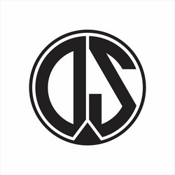 Ds logo monogram with hexagon line rounded design Vector Image