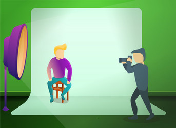 Woman photo session concept banner cartoon style Vector Image