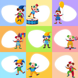 Clowns head collection Royalty Free Vector Image