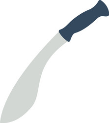 Metal combat machete with black handle cartoon Vector Image