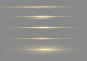 Glowing gold line horizontal light rays flash Vector Image