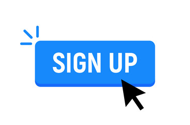 Red sign up button isolated on white Royalty Free Vector