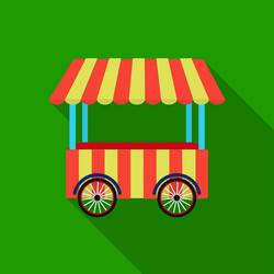 Snack cart icon in cartoon style isolated on white