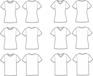 Tshirt fashion cad front and back Royalty Free Vector Image
