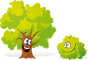 Smiley happy tree cartoon Royalty Free Vector Image