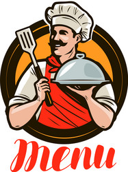 Restaurant logo or label emblems for menu design Vector Image