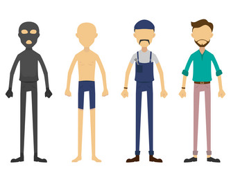Faceless male characters in sports costumes Vector Image