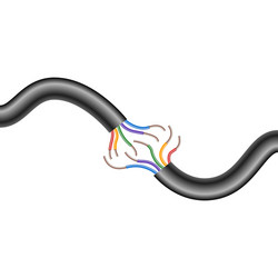 Three-core electric cable break with electric Vector Image