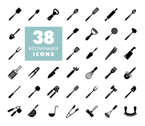 Kitchenware and kitchen appliances icon set Vector Image