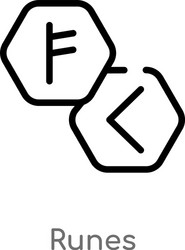 Outline rune icon isolated black simple line Vector Image
