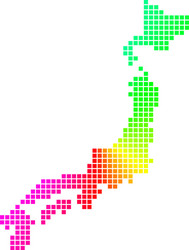 Japan Pixel Map Vector Images (over 140)