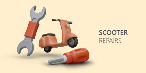 Repair of scooters auto mechanic services Vector Image
