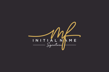 Initial mf signature logo template hand drawn Vector Image