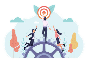 Joint efforts working team to achieve target Vector Image