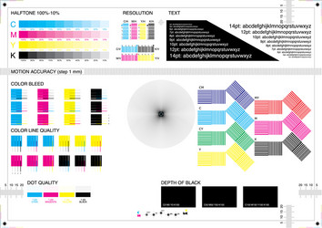 Print test cmyk calibration with color Royalty Free Vector