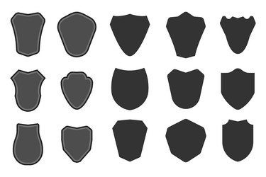 Heraldic shield blank emblems flat security label Vector Image