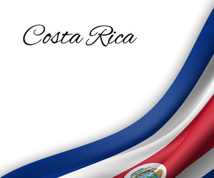 Costa rican flag wavy abstract background Vector Image